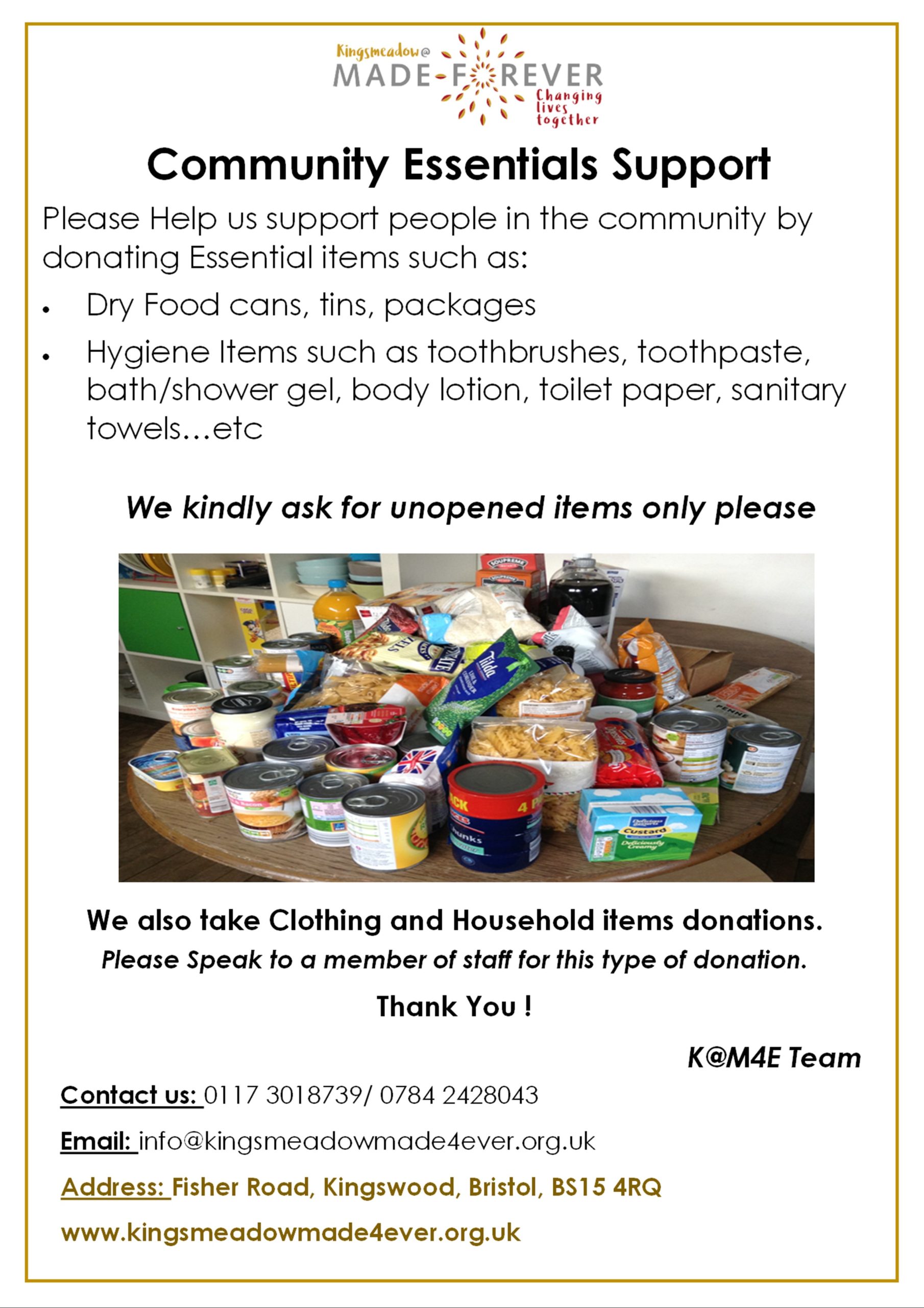 Essentials Support – Kingsmeadow@MadeForever