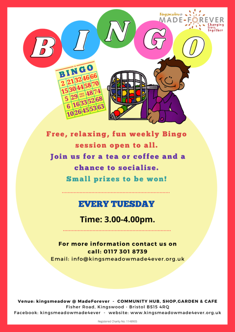 Bingo sessions – Kingsmeadow@MadeForever